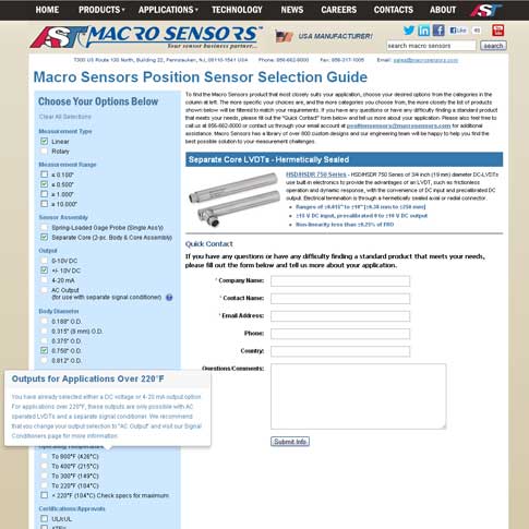 Macro Sensors Offers Online Position Sensor Guide | Quality Digest